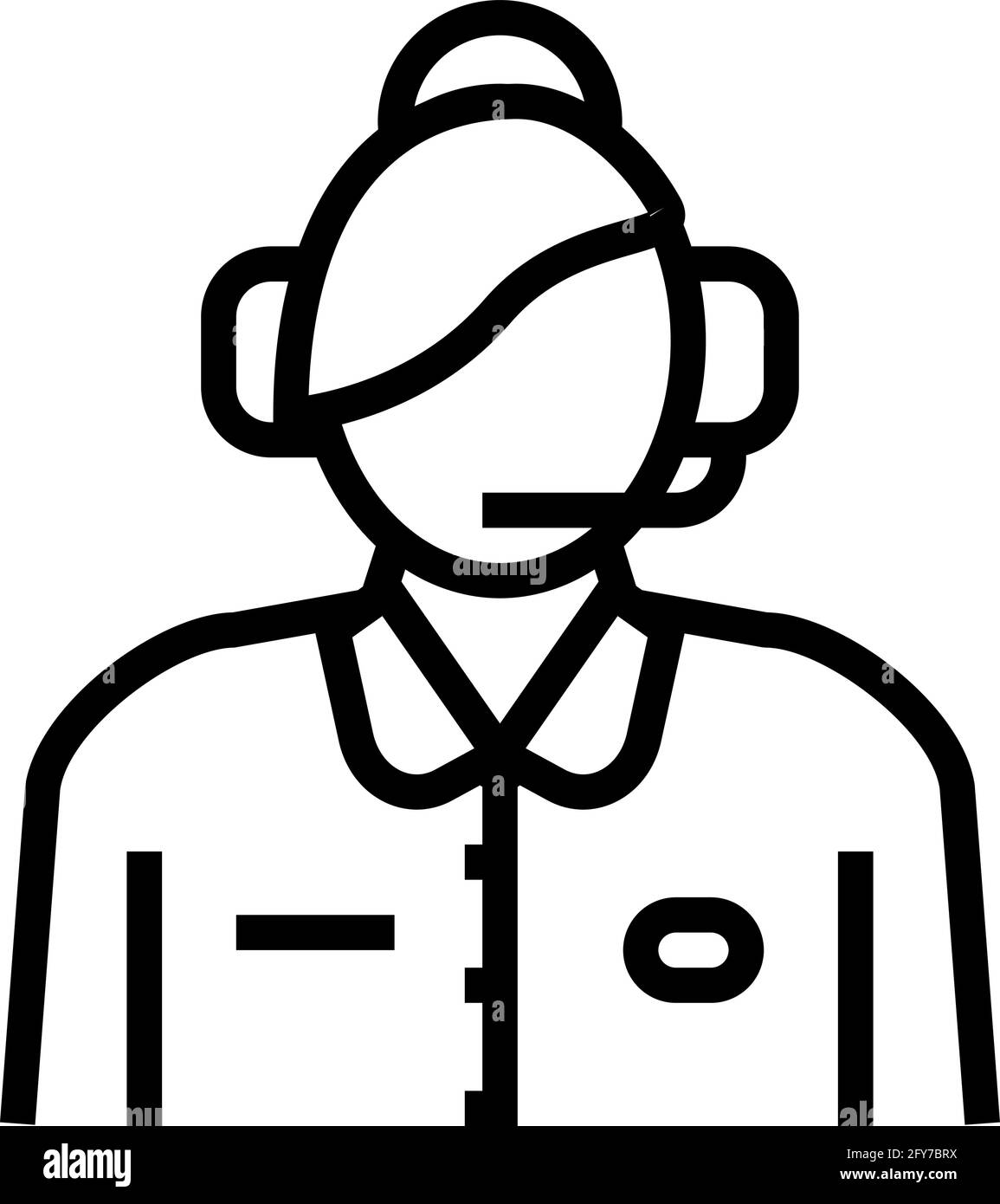 dispatcher flight school line icon vector illustration Stock Vector ...