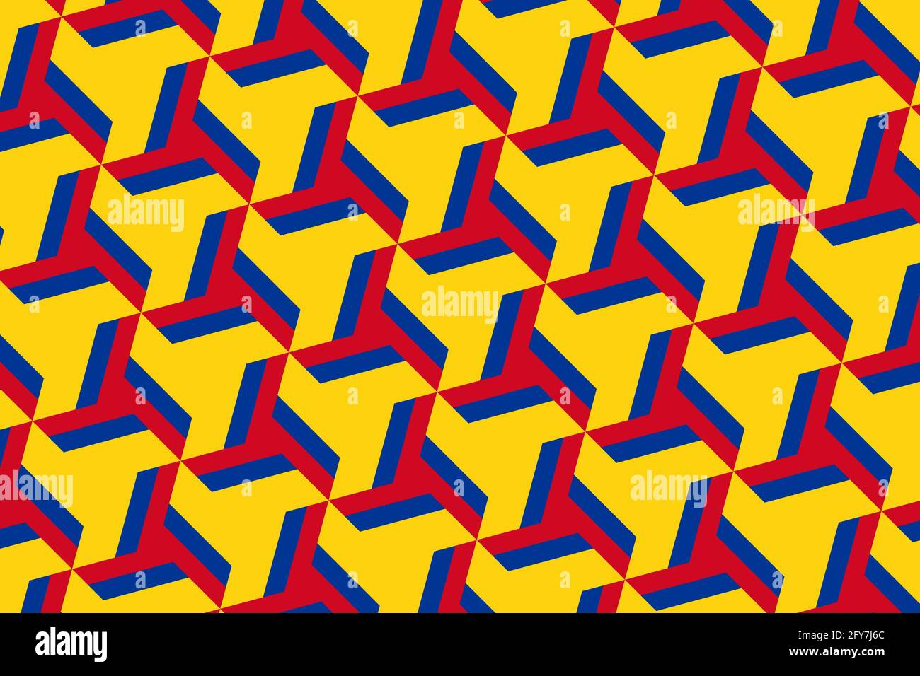 Simple geometric pattern in the colors of the national flag of Colombia ...