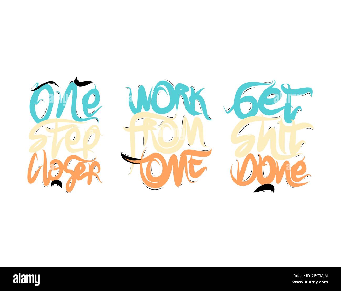 Set lettering text on white background in vector illustration Stock ...