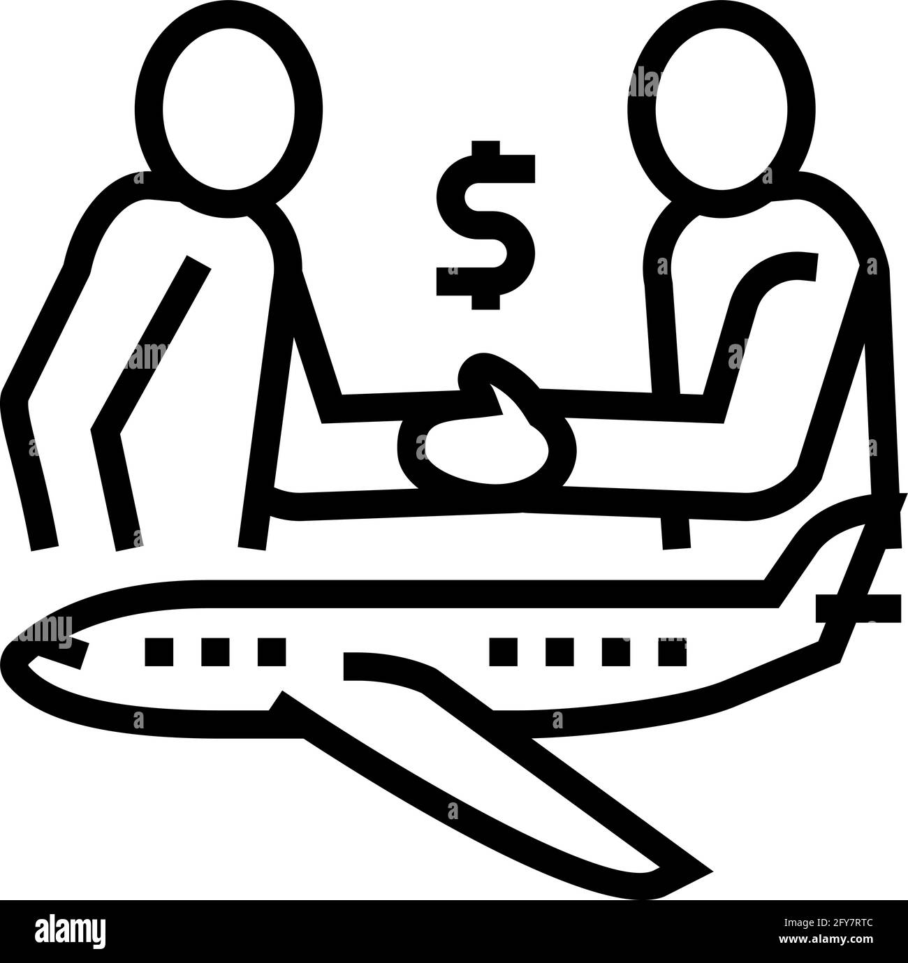 charter flight line icon vector illustration Stock Vector Image & Art ...