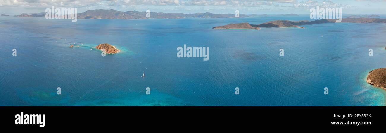 Aerial View of BVI Islands, Panoramic - No. 2 Stock Photo - Alamy