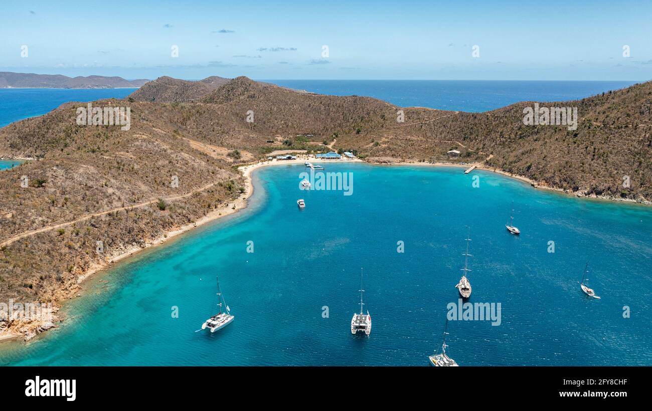 Aerial View of Norman Island, BVI Stock Photo - Alamy