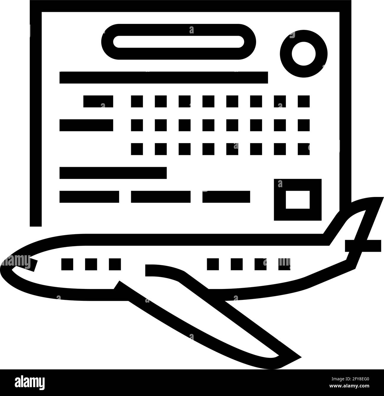 study time flight school line icon vector illustration Stock Vector ...
