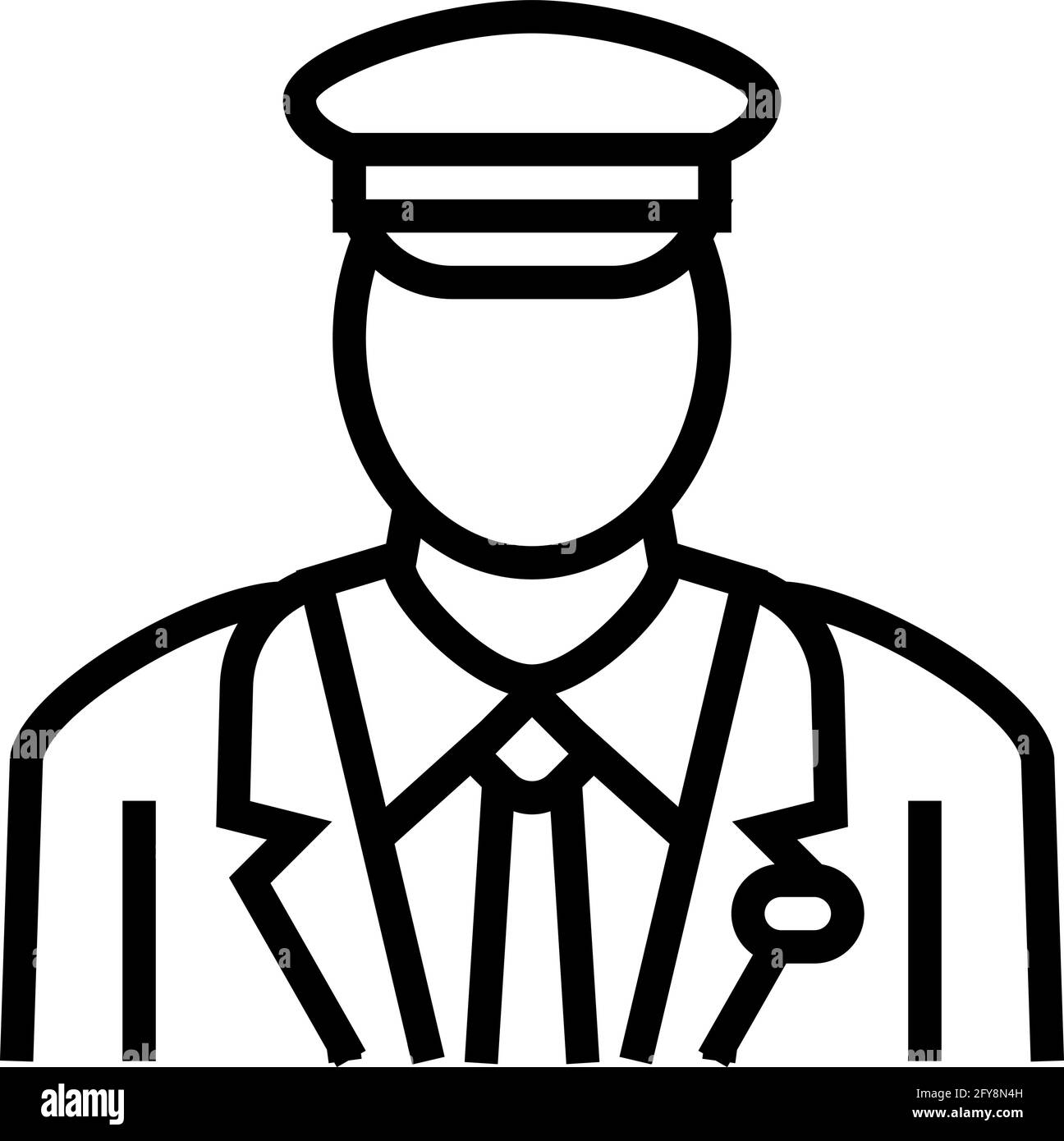 pilot flight school line icon vector illustration Stock Vector Image ...