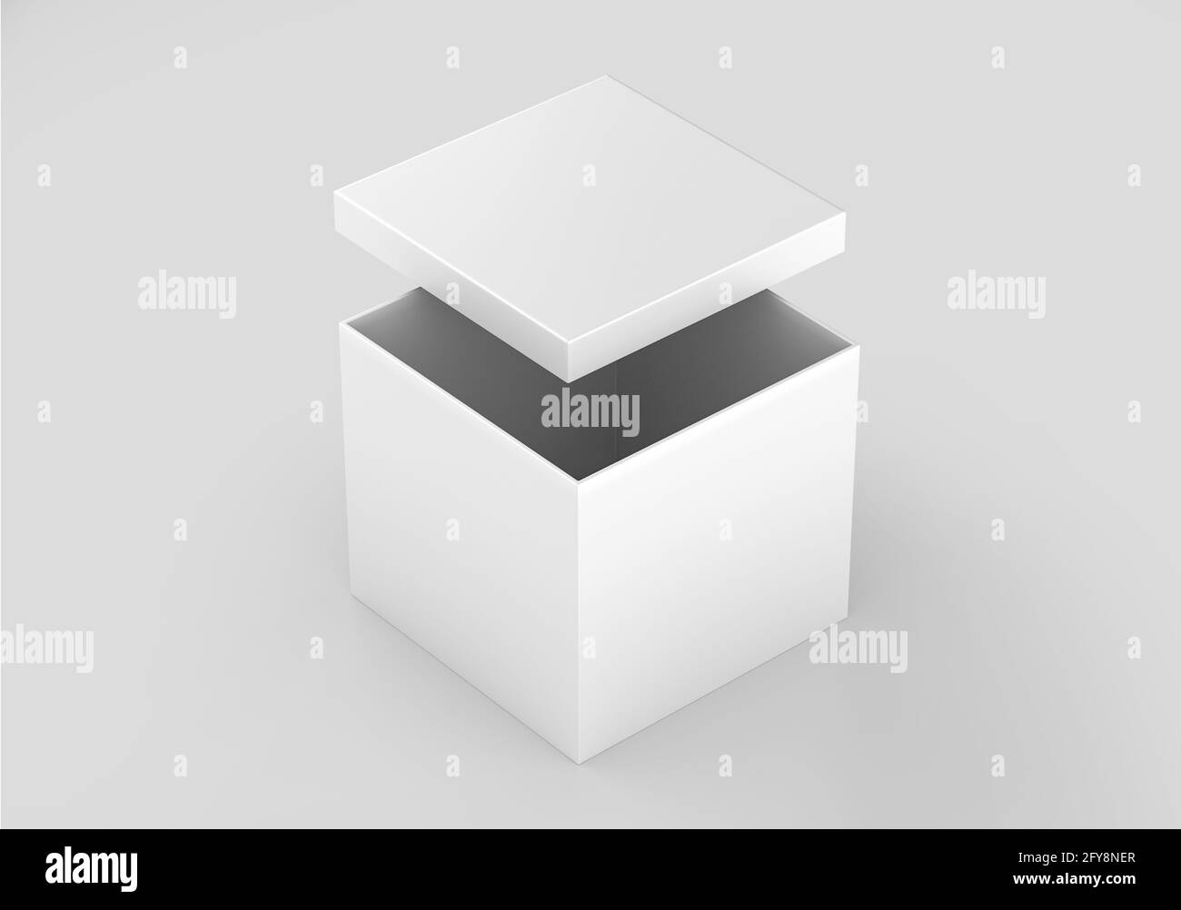 White Square Box Mockup, blank paper cardboard box container, 3d ...