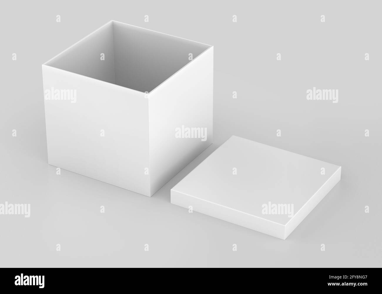 White Square Box Mockup, blank paper cardboard box container, 3d ...