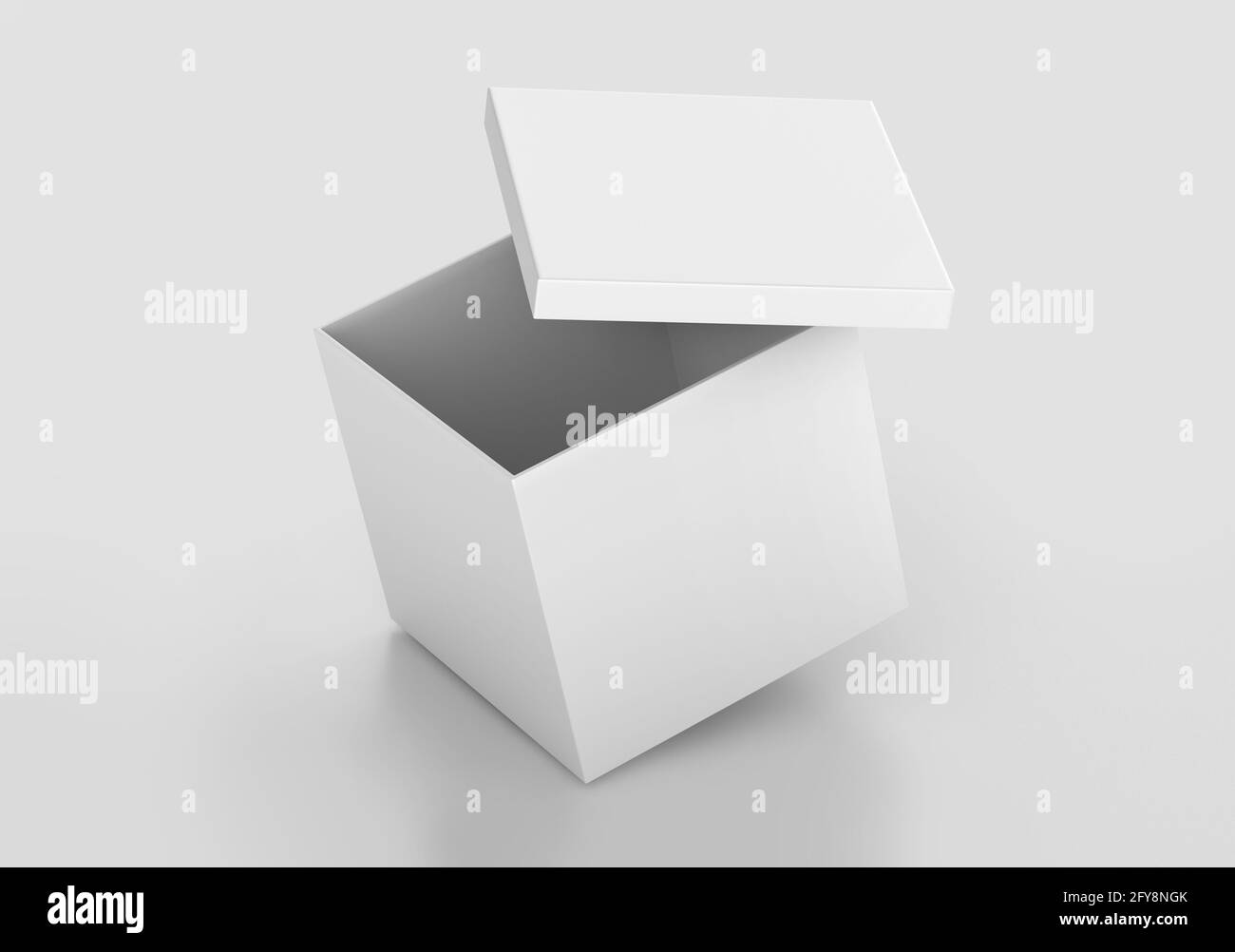 White Square Box Mockup, blank paper cardboard box container, 3d ...