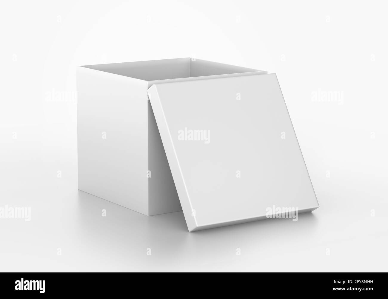 White Square Box Mockup, blank paper cardboard box container, 3d ...