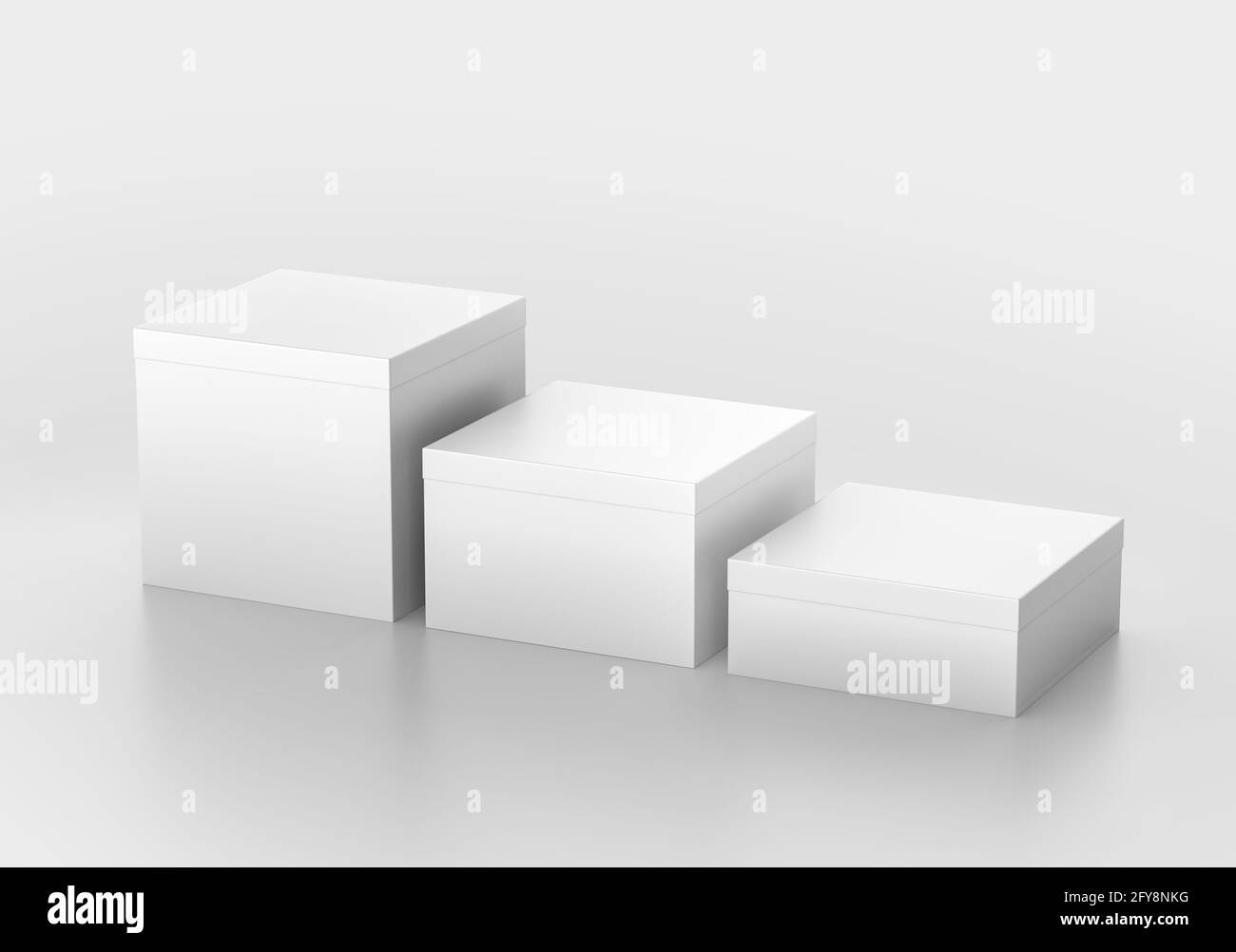 White Square Box Mockup, blank paper cardboard box container, 3d ...