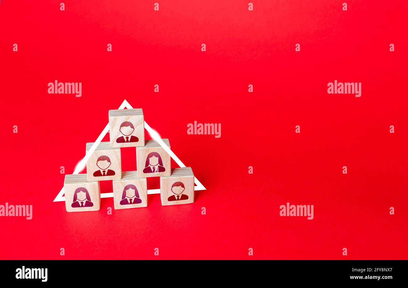 Hierarchical pyramid concept. Society or business ranking system ...