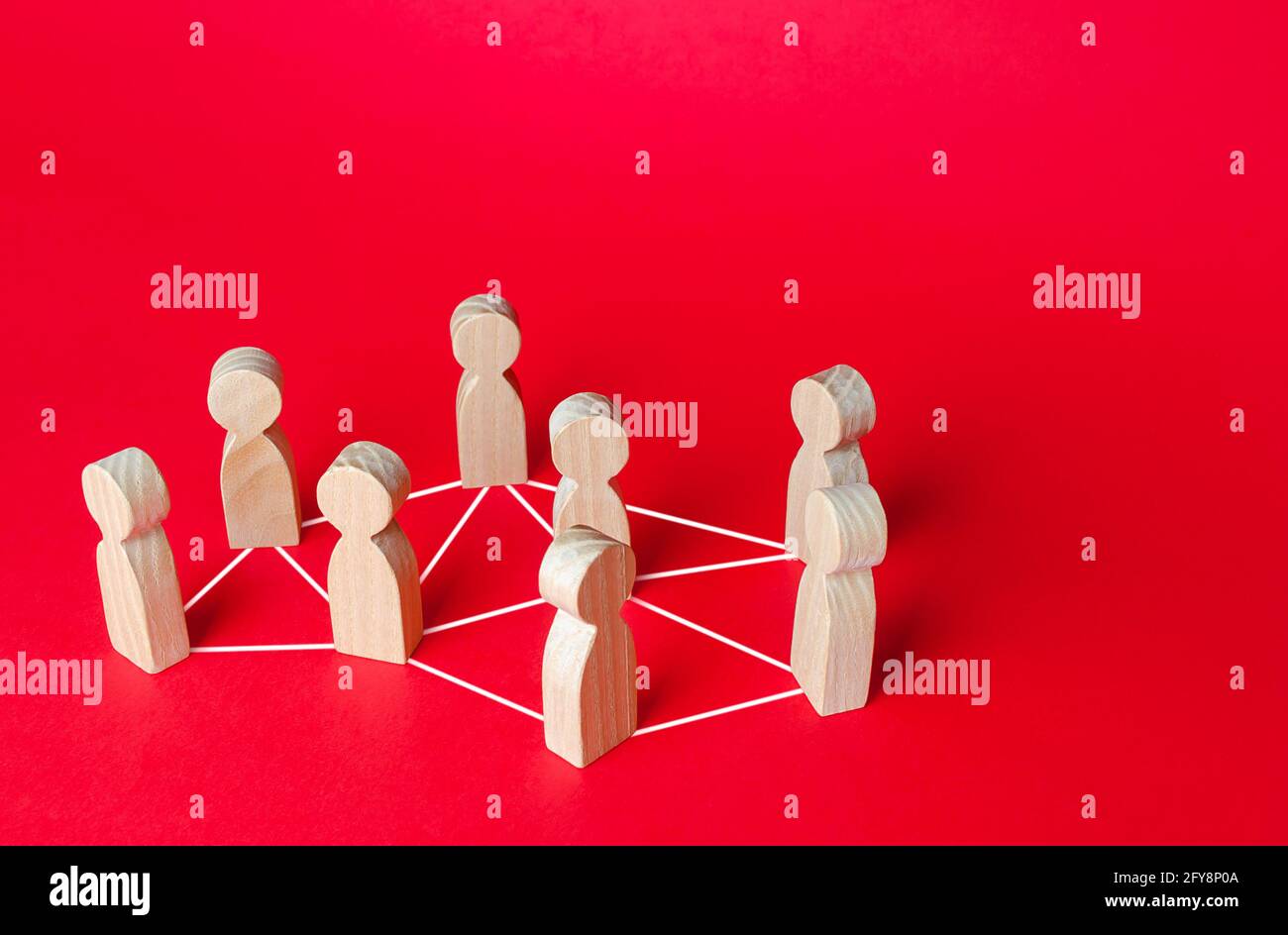 Network of people connected by lines. Team interconnected relations ...