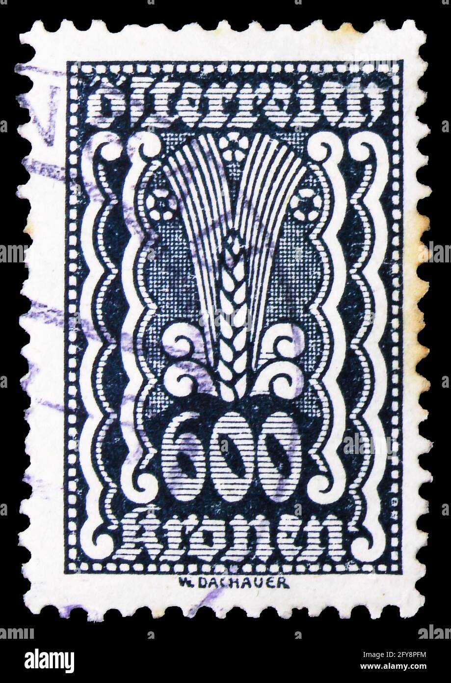 MOSCOW, RUSSIA - SEPTEMBER 23, 2019: Postage stamp printed in Austria ...