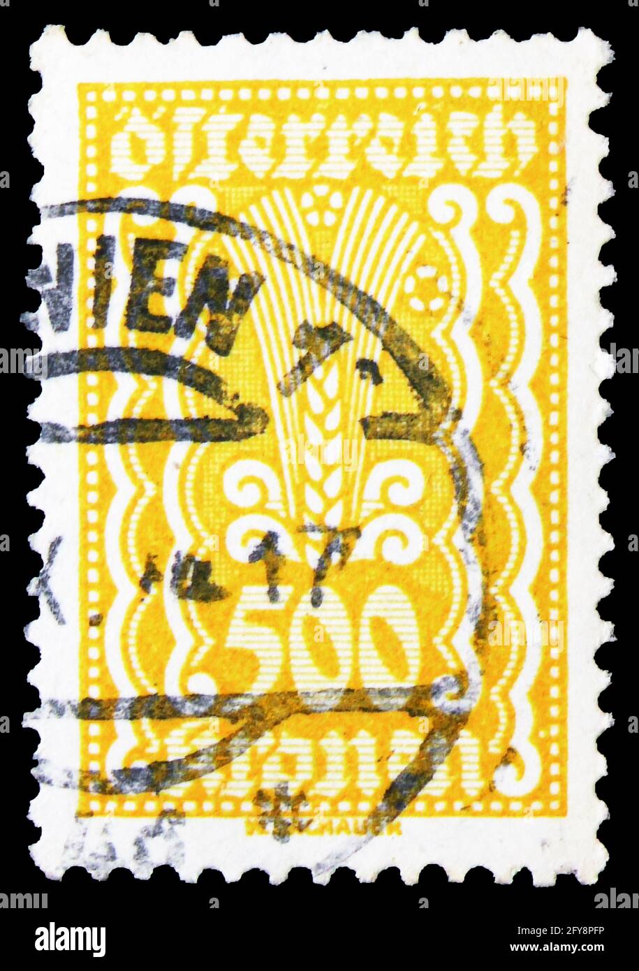 MOSCOW, RUSSIA - SEPTEMBER 23, 2019: Postage stamp printed in Austria ...