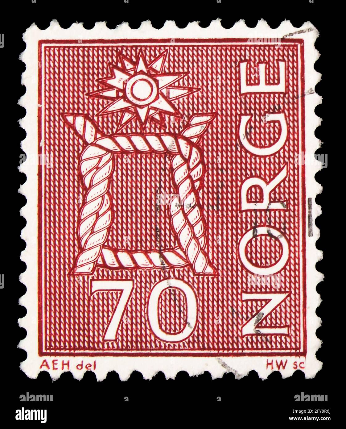 MOSCOW, RUSSIA - SEPTEMBER 23, 2019: Postage stamp printed in Norway ...