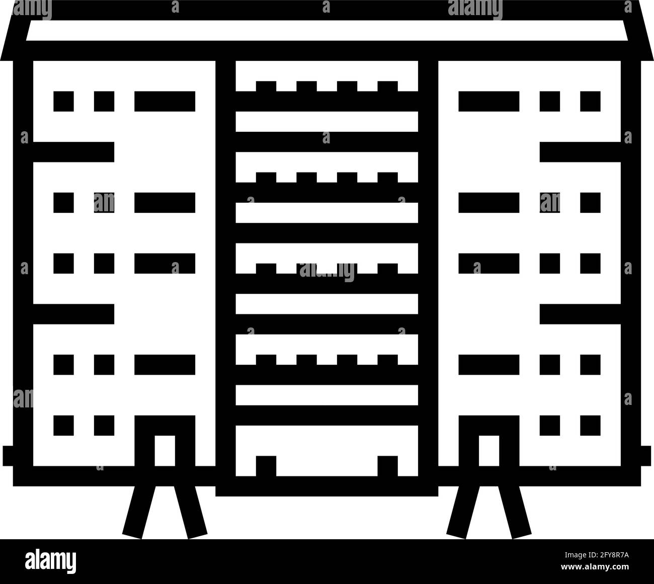 cooperative house line icon vector illustration Stock Vector Image ...