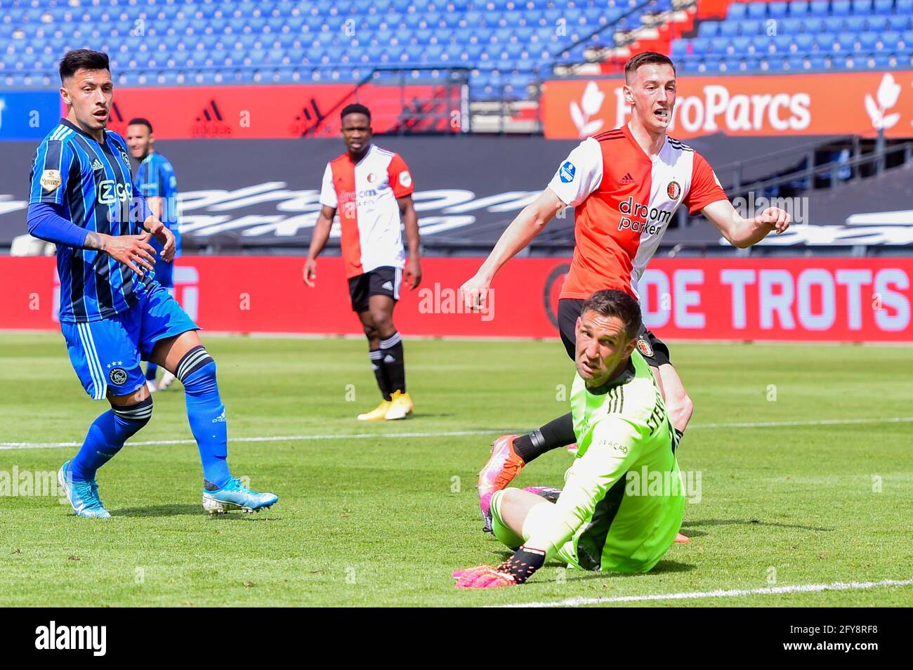 ROTTERDAM, NETHERLANDS - MAY 9: Disallowed goal by Robert Bozenik of ...