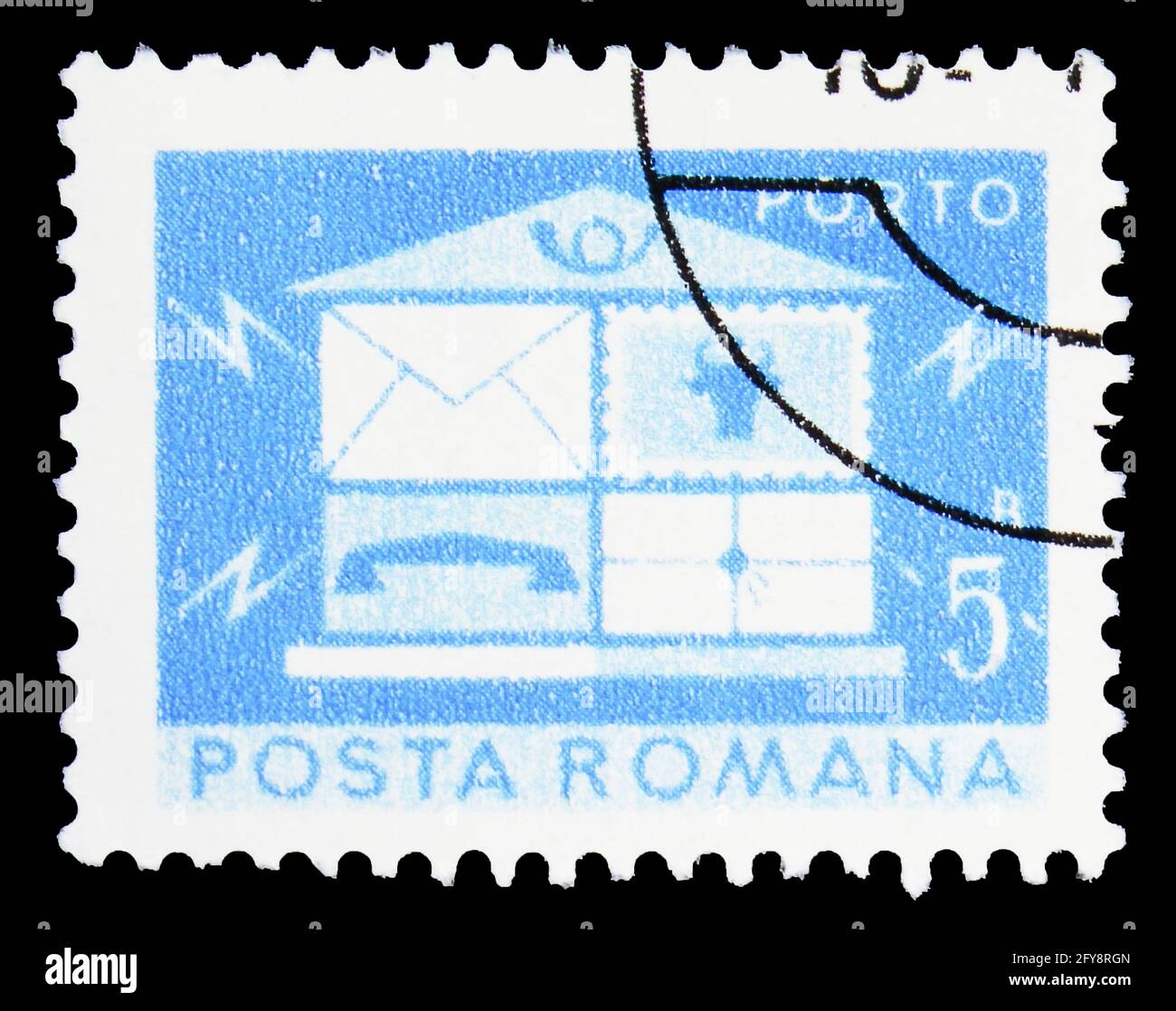 MOSCOW, RUSSIA - SEPTEMBER 23, 2019: Postage stamp printed in Romania ...