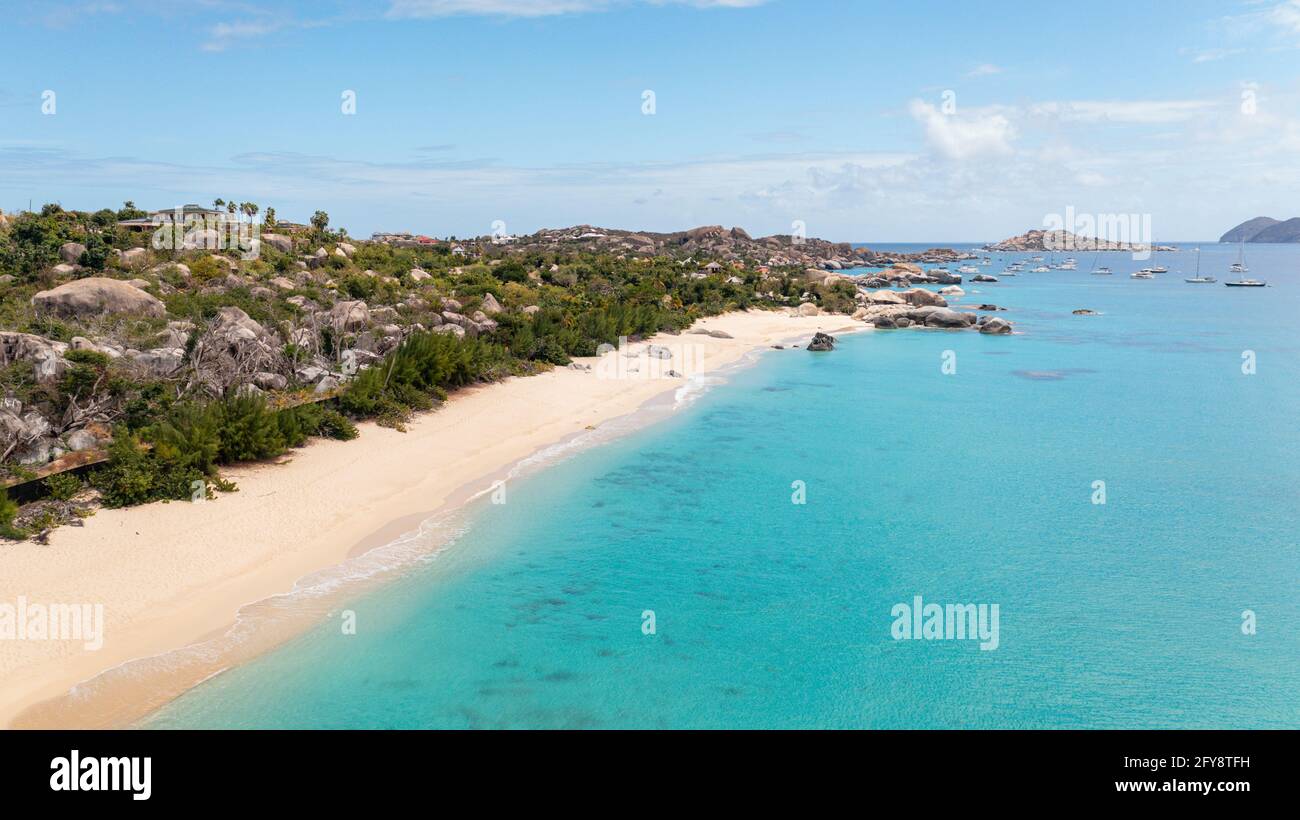 Aerial View of Beach in Virgin Gorda, BVI Stock Photo - Alamy