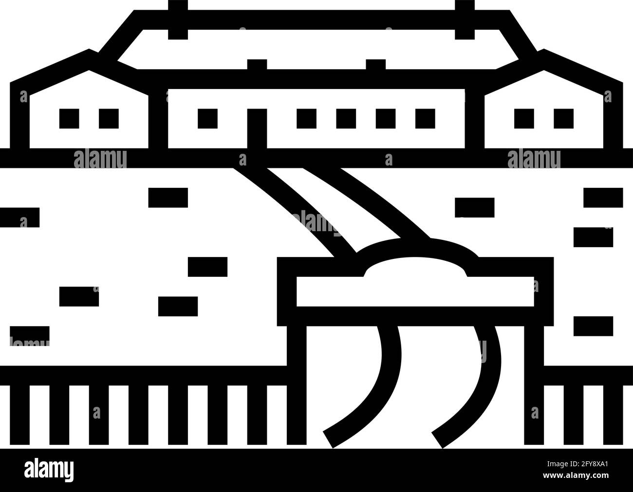ranch style house line icon vector illustration Stock Vector Image ...