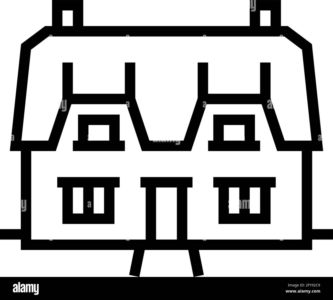 cottage house line icon vector illustration Stock Vector Image & Art ...