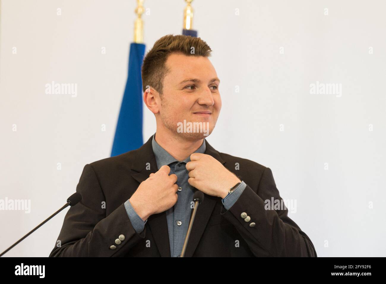 Guillaume Rozier, founder of "vite ma dose" (quick my shot) during the ...