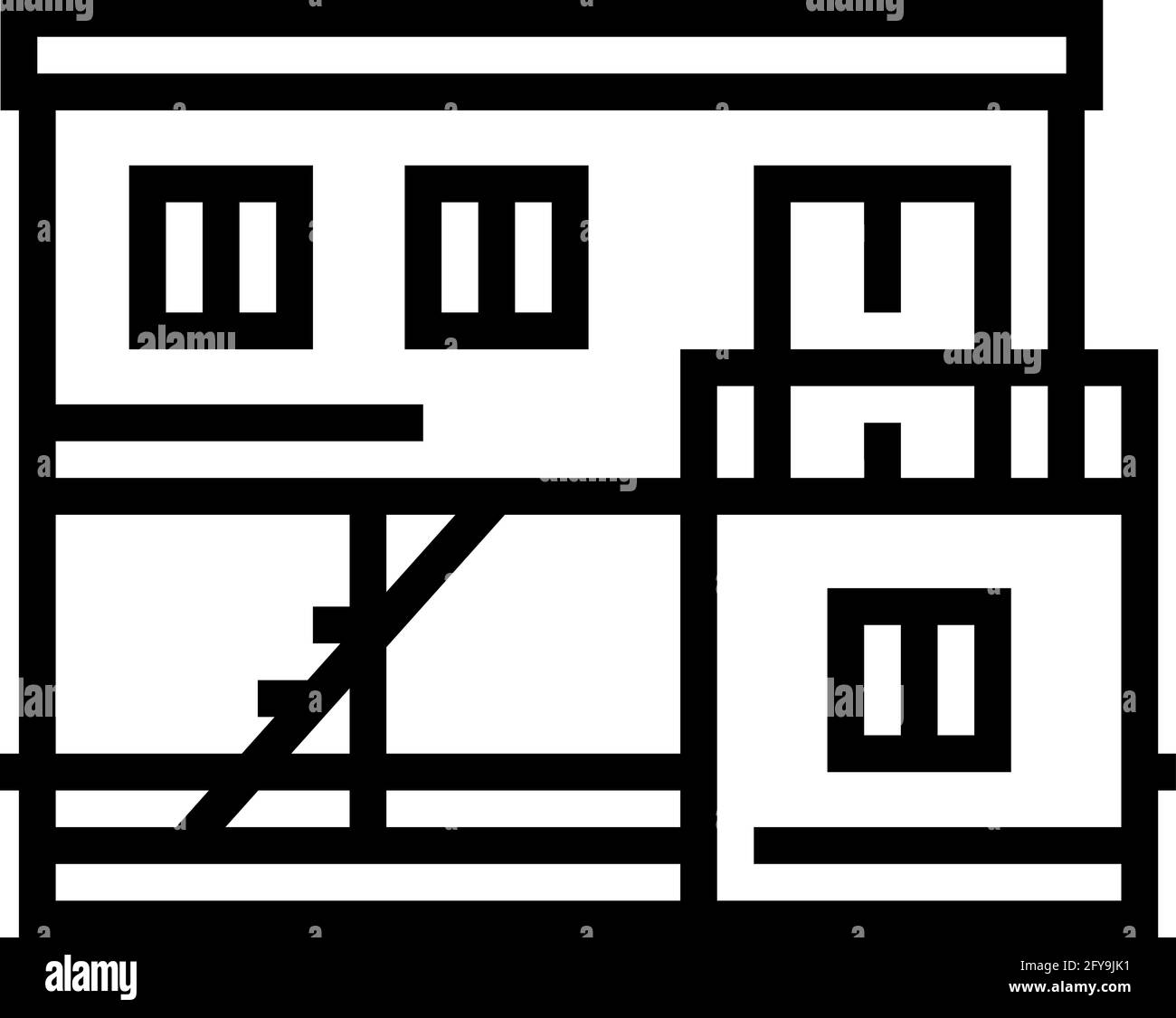 container home line icon vector illustration Stock Vector Image & Art ...