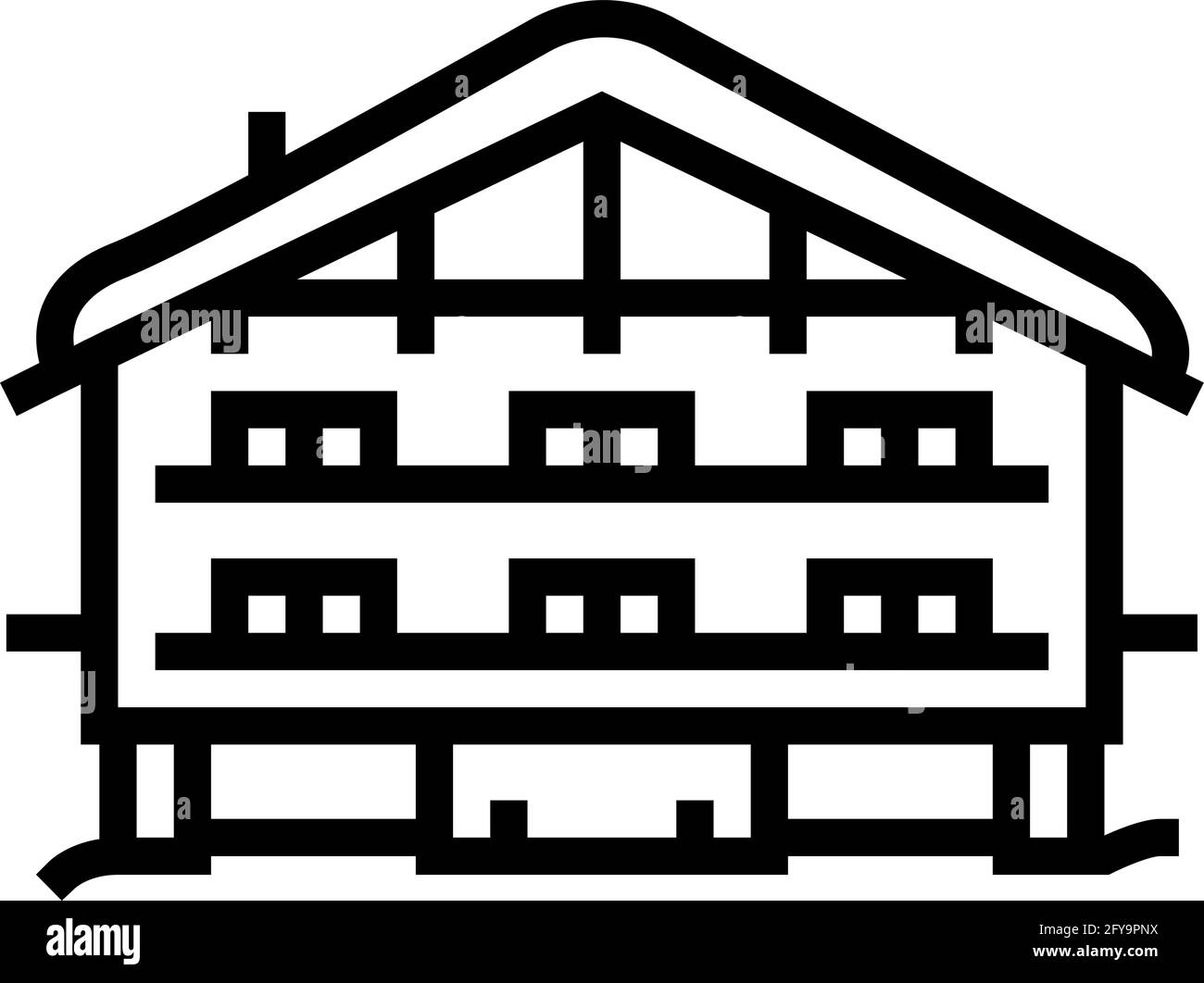 chalet house line icon vector illustration Stock Vector Image & Art - Alamy