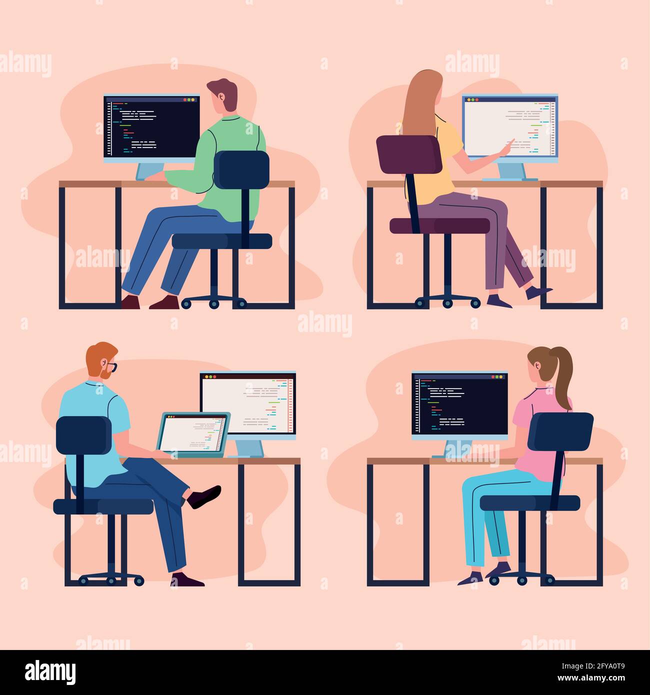 Women computers Stock Vector Images - Alamy