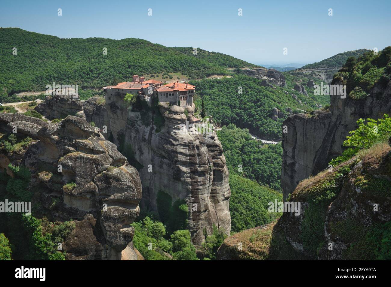 Photo of the panoramic view of Meteora and monastery Stock Photo - Alamy
