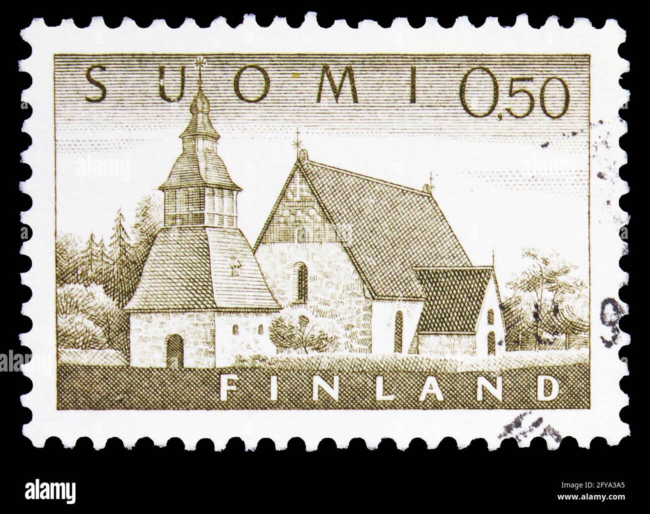 MOSCOW, RUSSIA - SEPTEMBER 23, 2019: Postage stamp printed in Finland ...