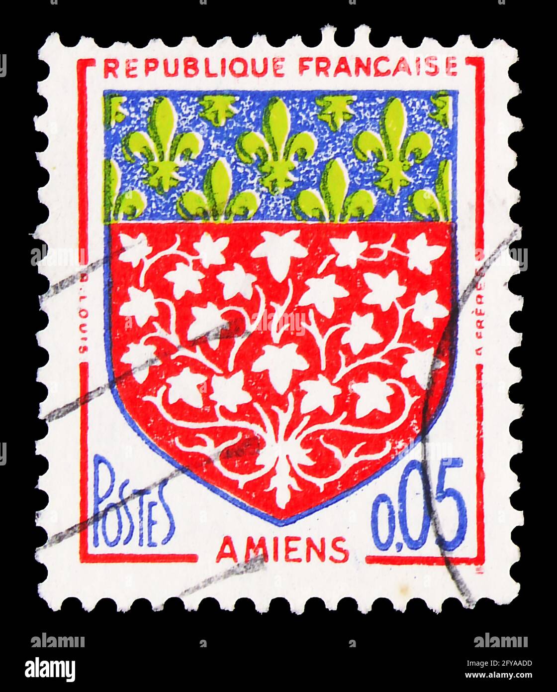 MOSCOW, RUSSIA - SEPTEMBER 23, 2019: Postage stamp printed in France ...
