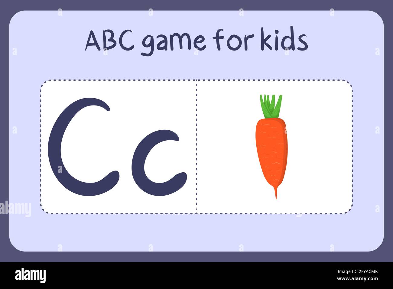 Kid alphabet mini games in cartoon style with letter C - carrot. Vector ...