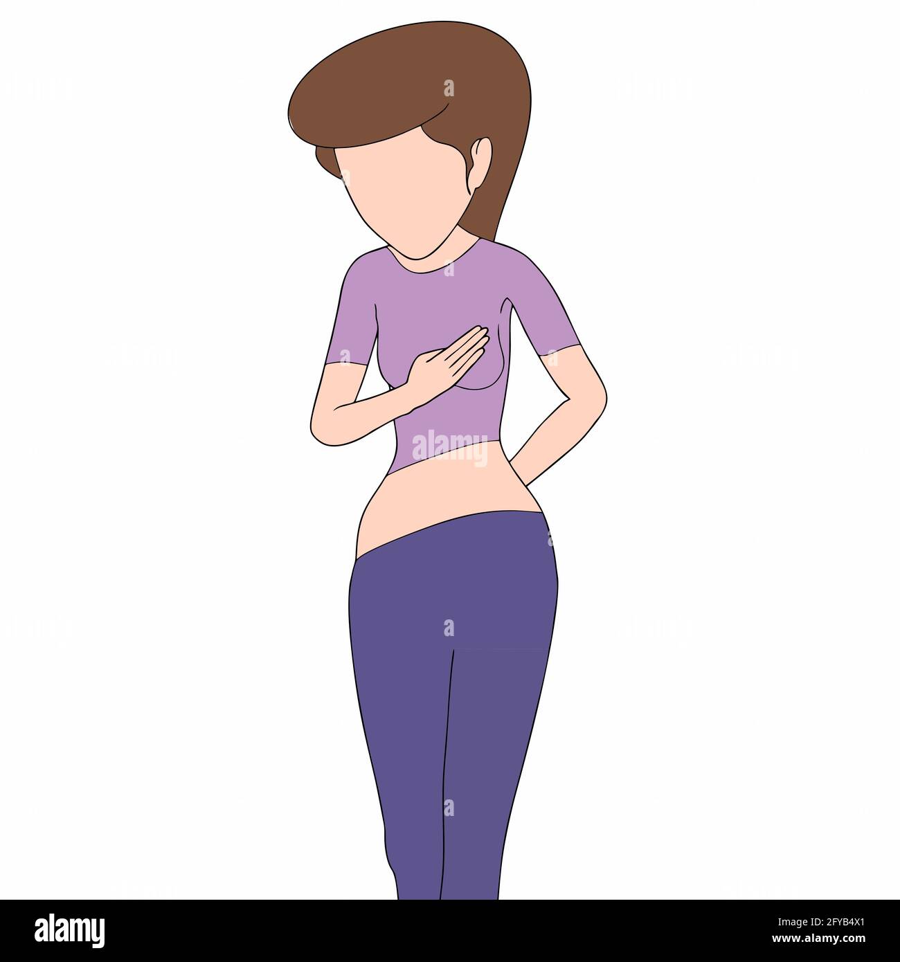 Cartoon character of a female in purple clothes and butler pose ...