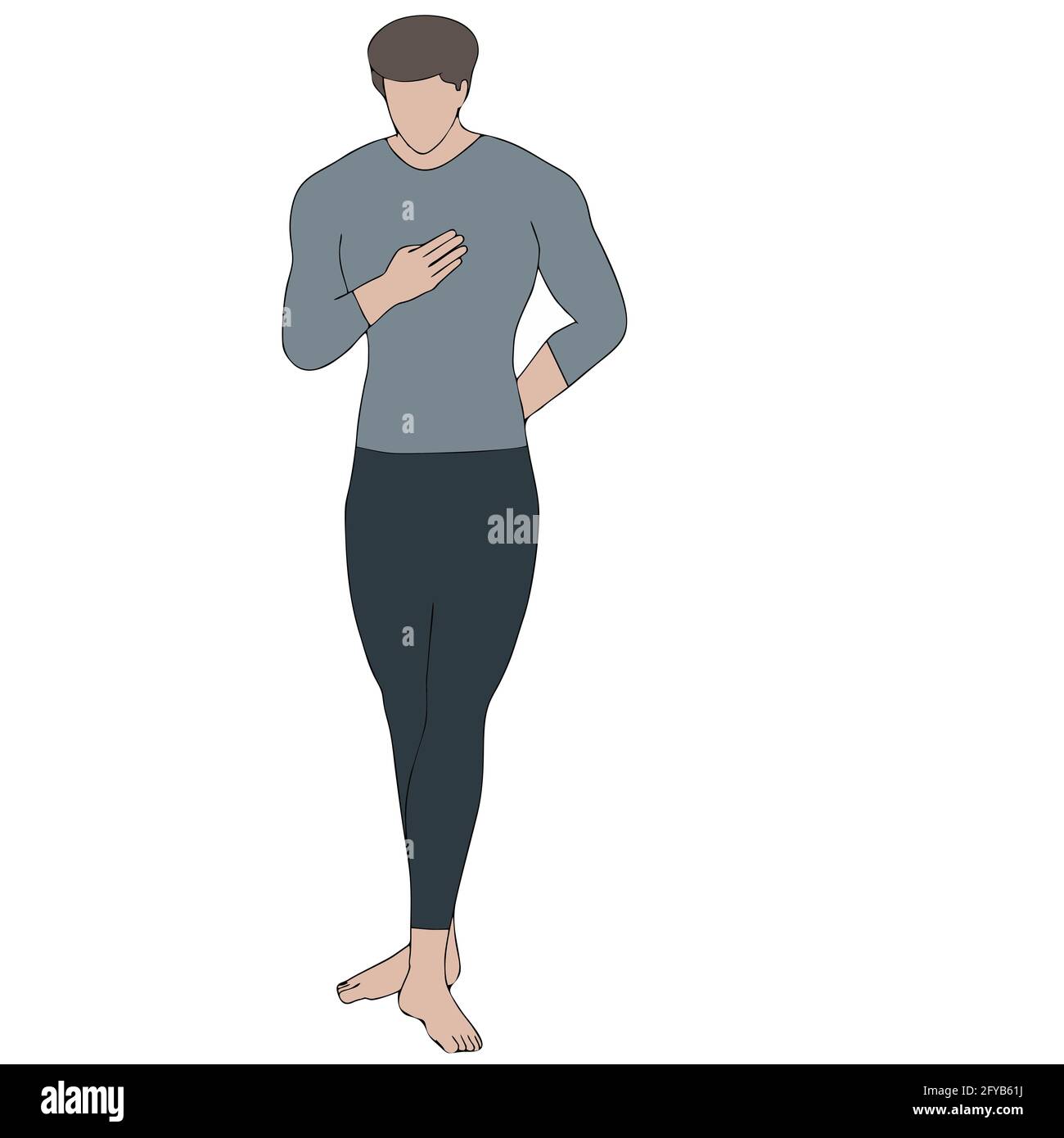 Cartoon character of a man in a butler pose isolated on white ...