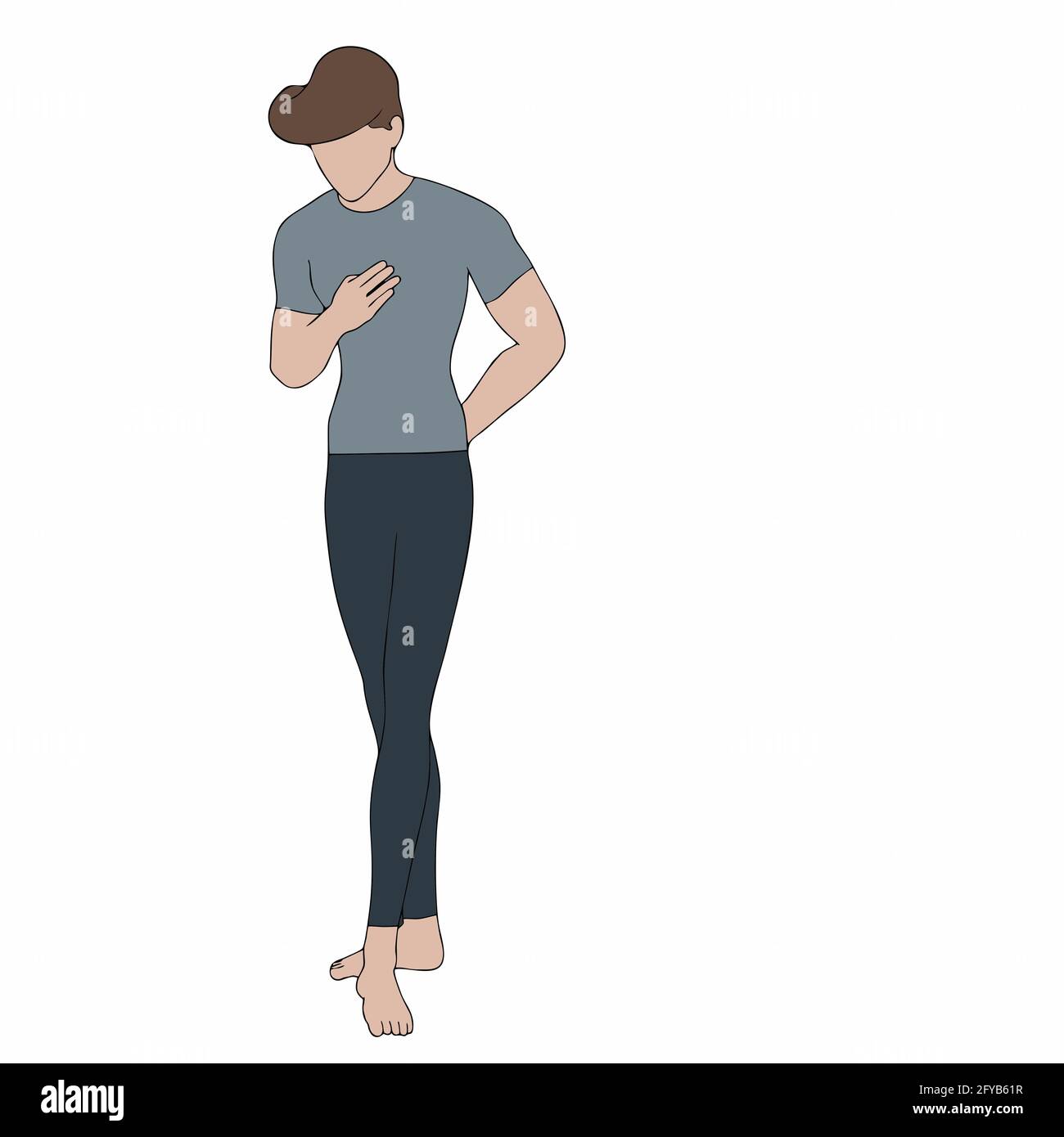 Cartoon character of a man in a butler pose isolated on white ...