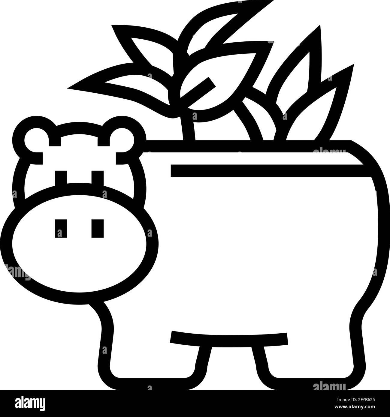 pot in hippopotamus form for house plant line icon vector illustration ... pot in hippopotamus form for house plant line icon vector illustration ...