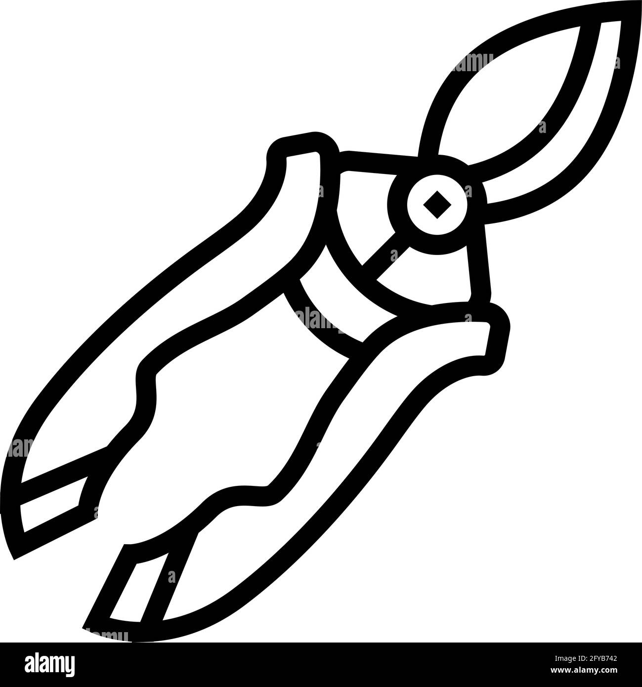 secateurs for cutting house plant branch line icon vector illustration ...