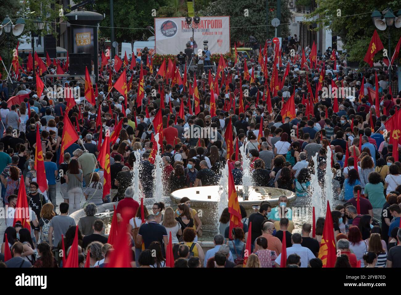 Athens, Greece. 27th May, 2021. Thousands, supporters of the greek ...