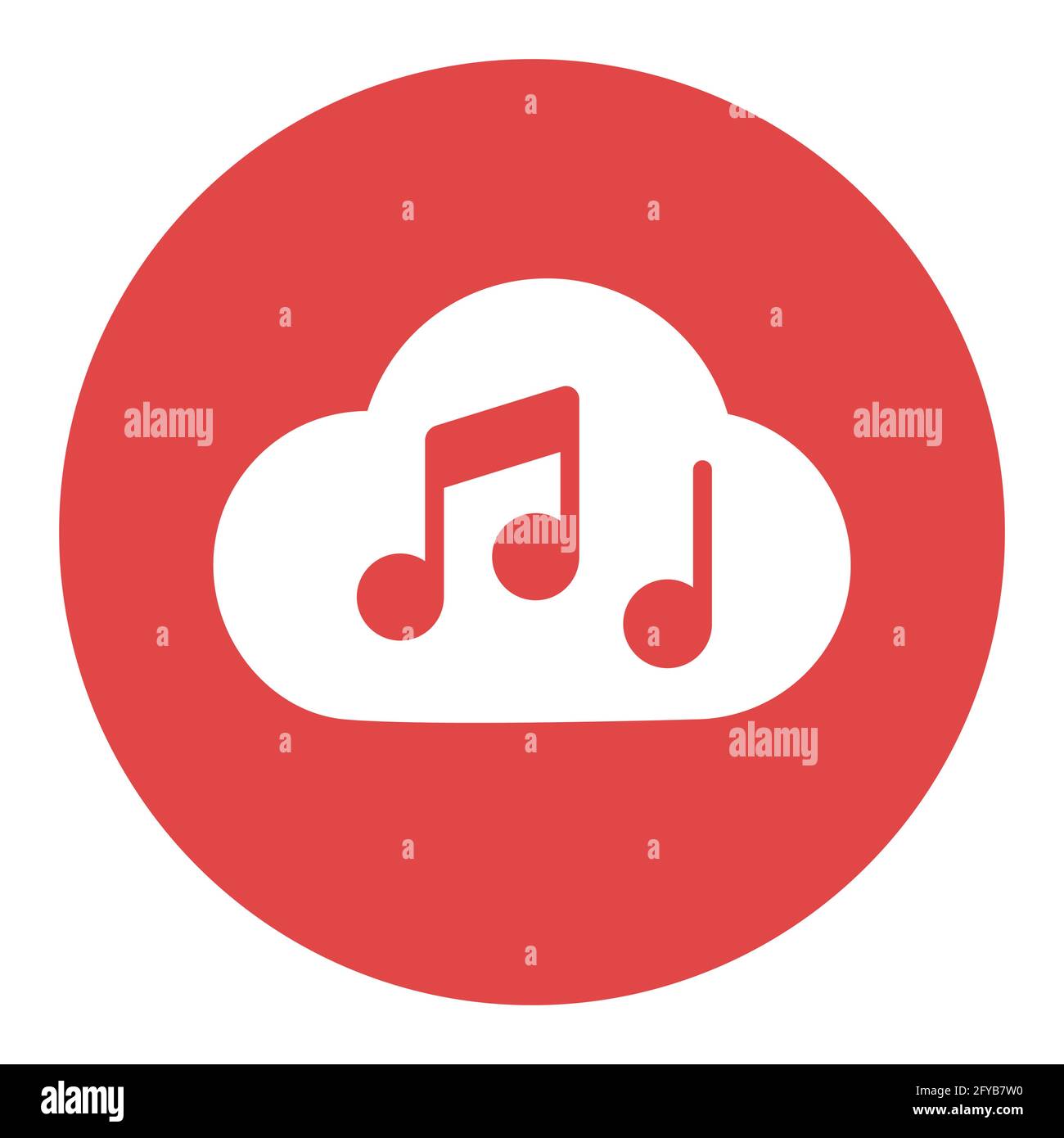 Music note cloud sound vector white glyph icon. Music sign. Graph ...