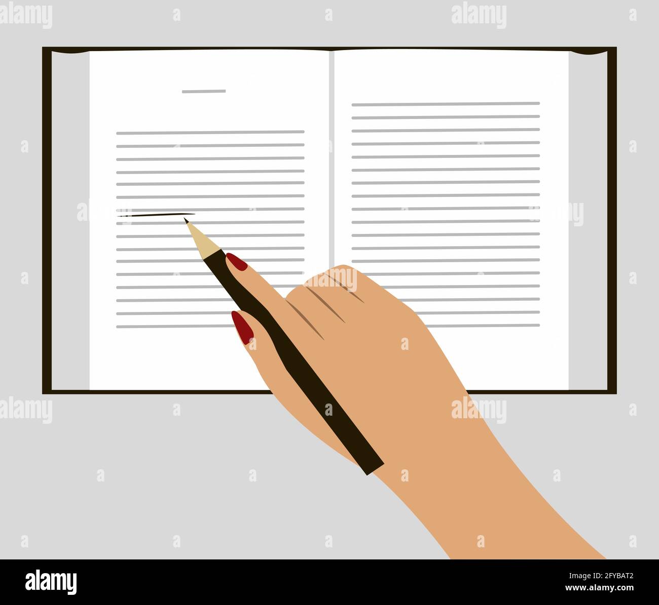 Open notepad pencil on Stock Vector Images - Alamy