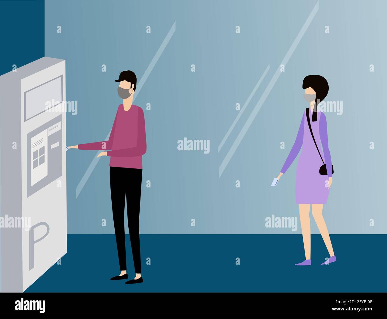 Man ticket parking machine Stock Vector Images - Alamy