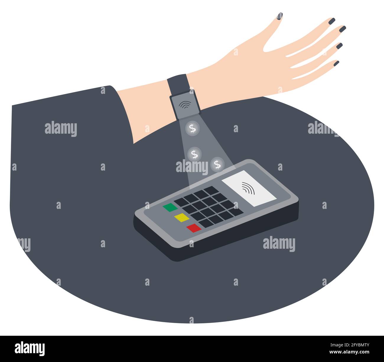 Contactless payment concept restaurant Stock Vector Images - Alamy