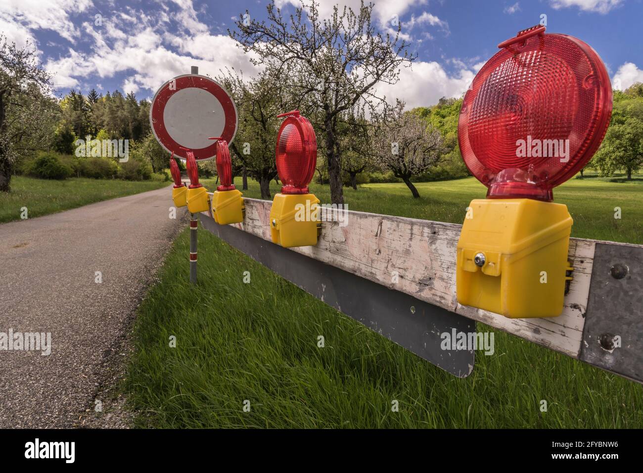 road blockade in a rural landscape Stock Photo - Alamy