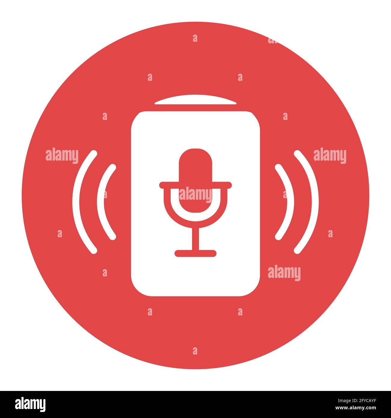 Voice assistant concept vector white glyph icon. Music sign. Graph ...