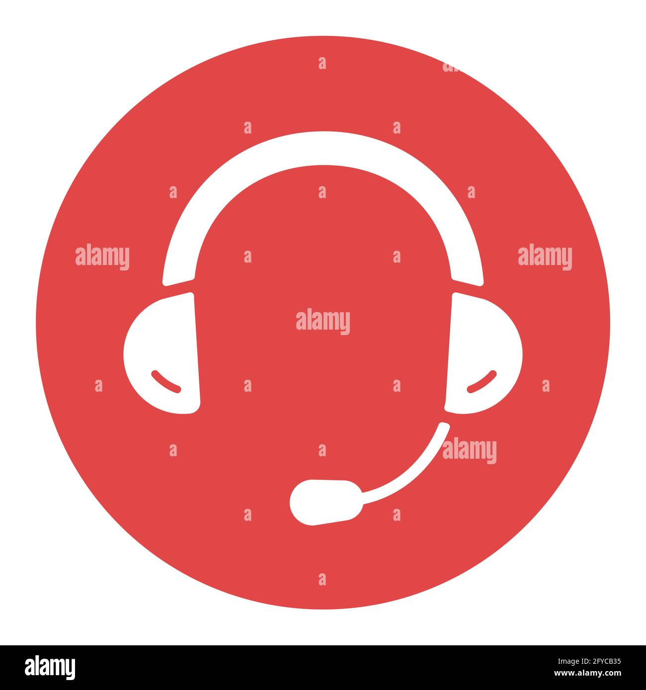 Headset. Headphones with microphone vector white glyph icon. Graph ...