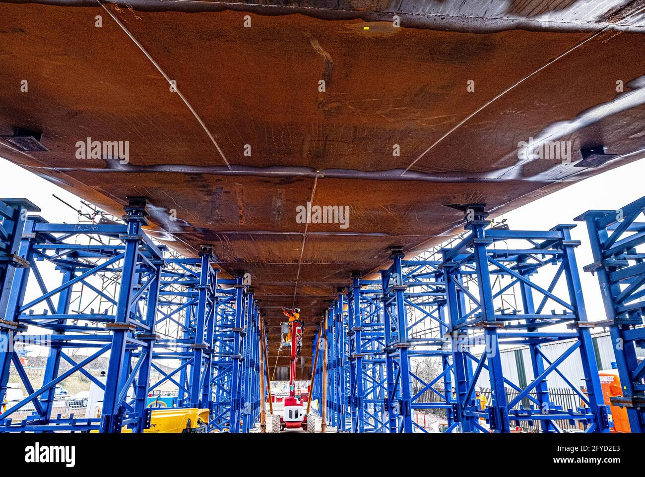 New Bridge being constructed and installed over M8 in Glasgow Stock ...