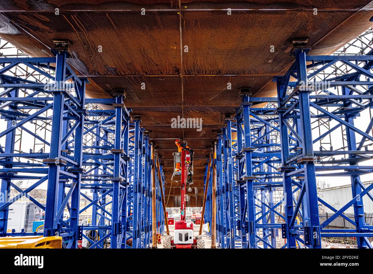 New Bridge being constructed and installed over M8 in Glasgow Stock ...