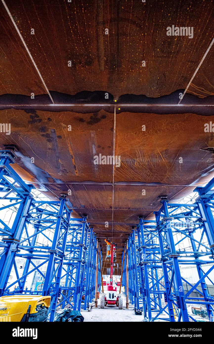 New Bridge being constructed and installed over M8 in Glasgow Stock ...
