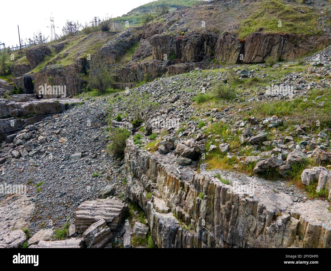 Aerial view of Sheytan Dere (Shaitan River) Canyon under the dam of ...