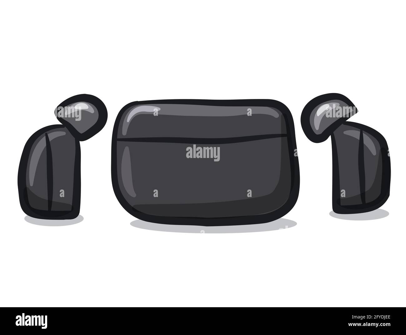 Illustration of the cartoon icon of earpbuds gadget on the white ...